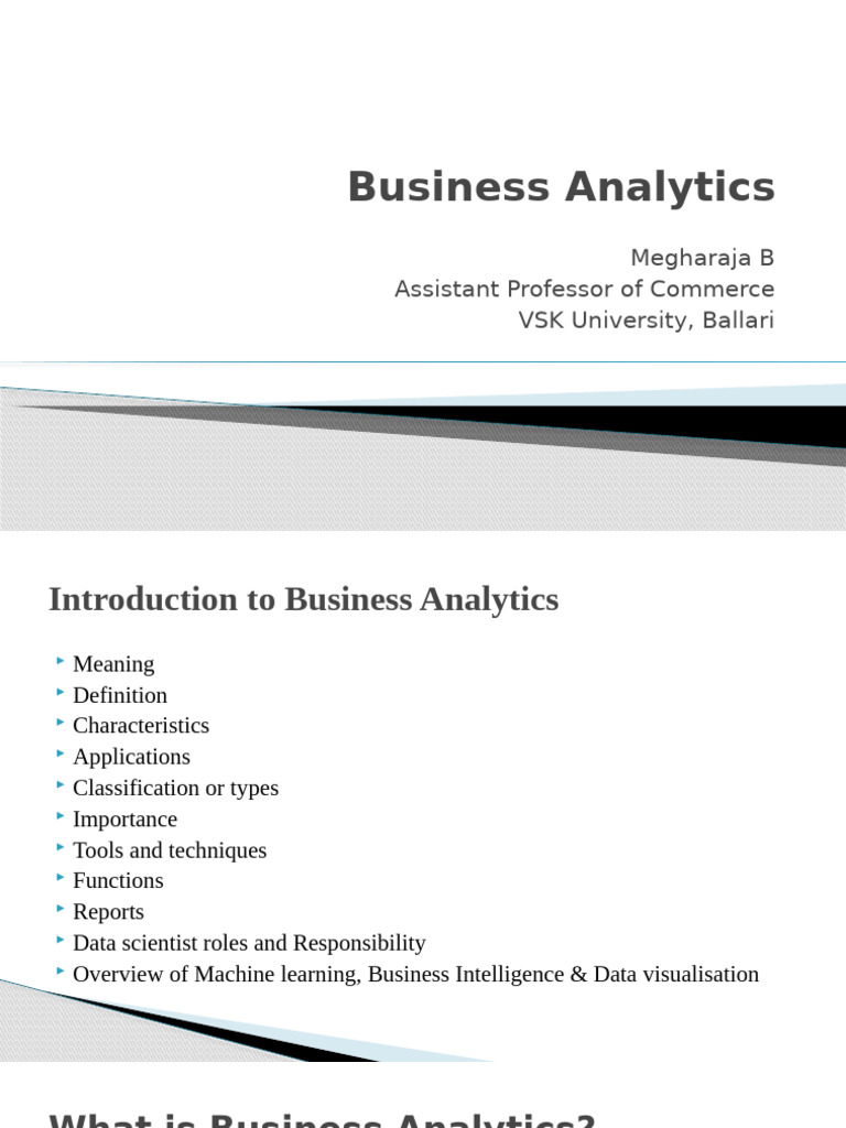 Unit 1 Business Analytics Pdf Machine Learning Analytics