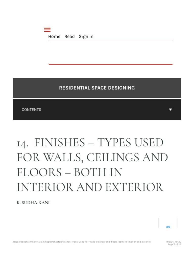 Types of Wall, Ceiling, and Floor Finishes | PDF | Flooring | Tile