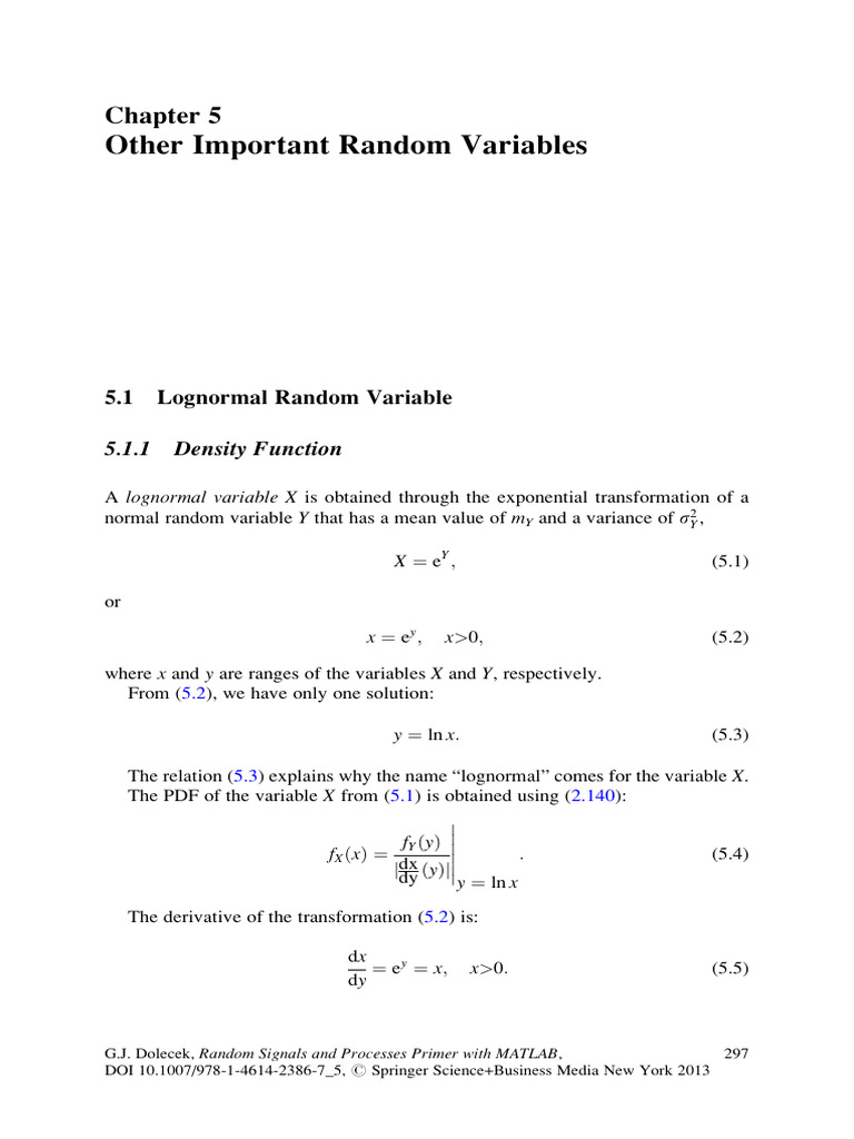 Other Important Random Variables | PDF | Probability Density Function | Random Variable