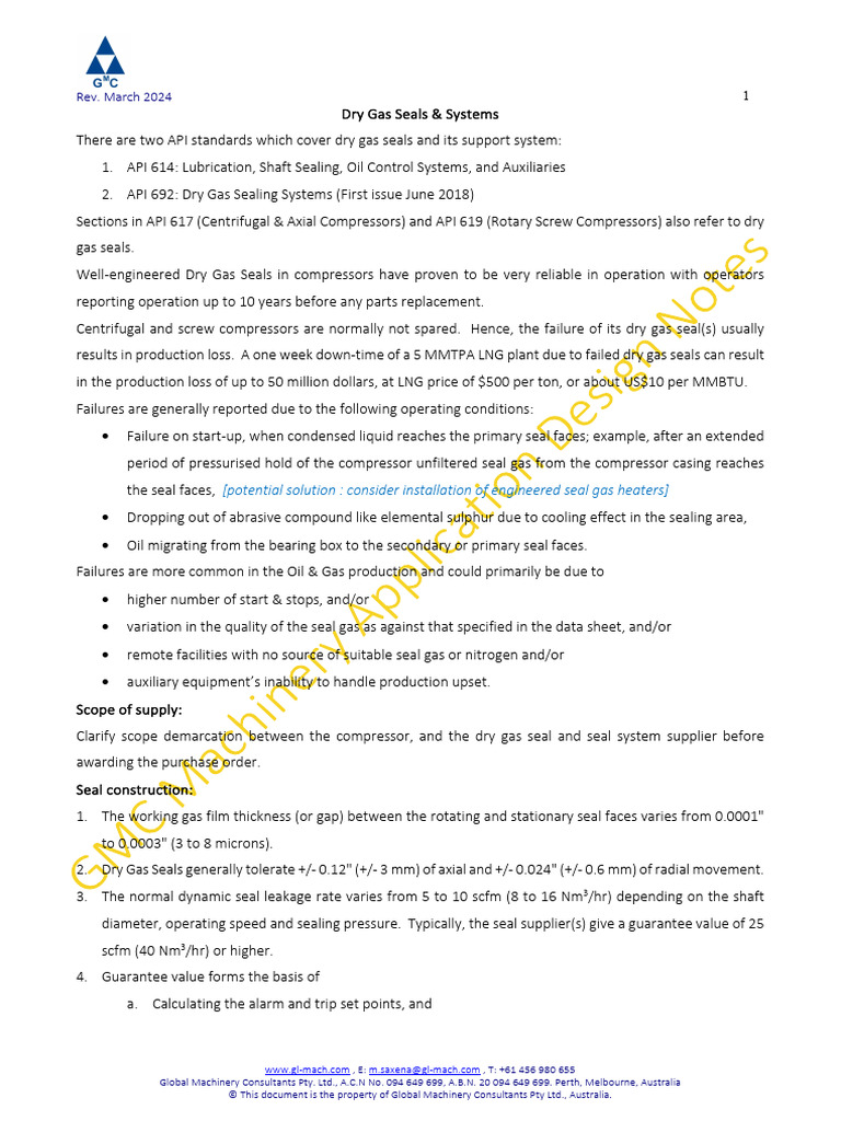 Dry Gas Seals and Systems | PDF | Gases | Bearing (Mechanical)