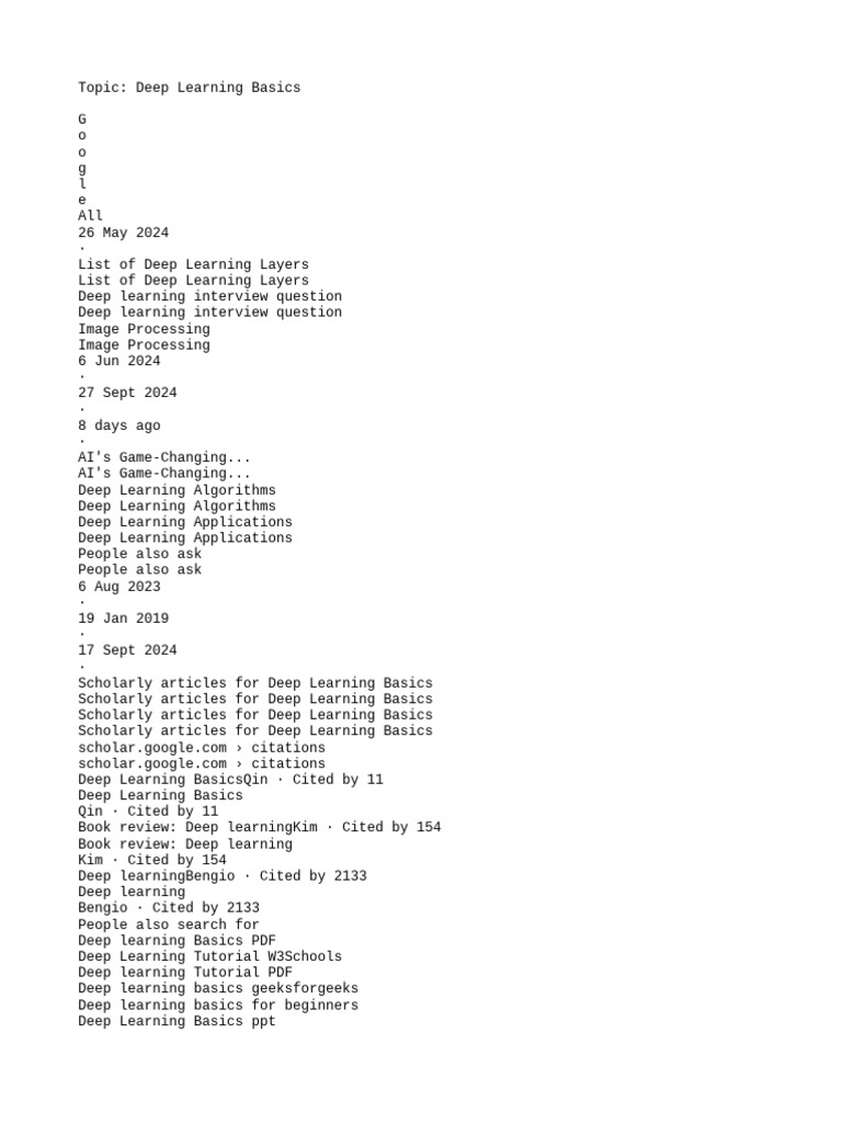 Deep Learning Basics Overview | PDF | Deep Learning | Behavior Modification