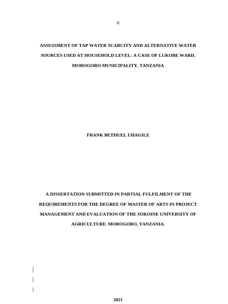Mteule - Dissertation | PDF | Water Scarcity | Water