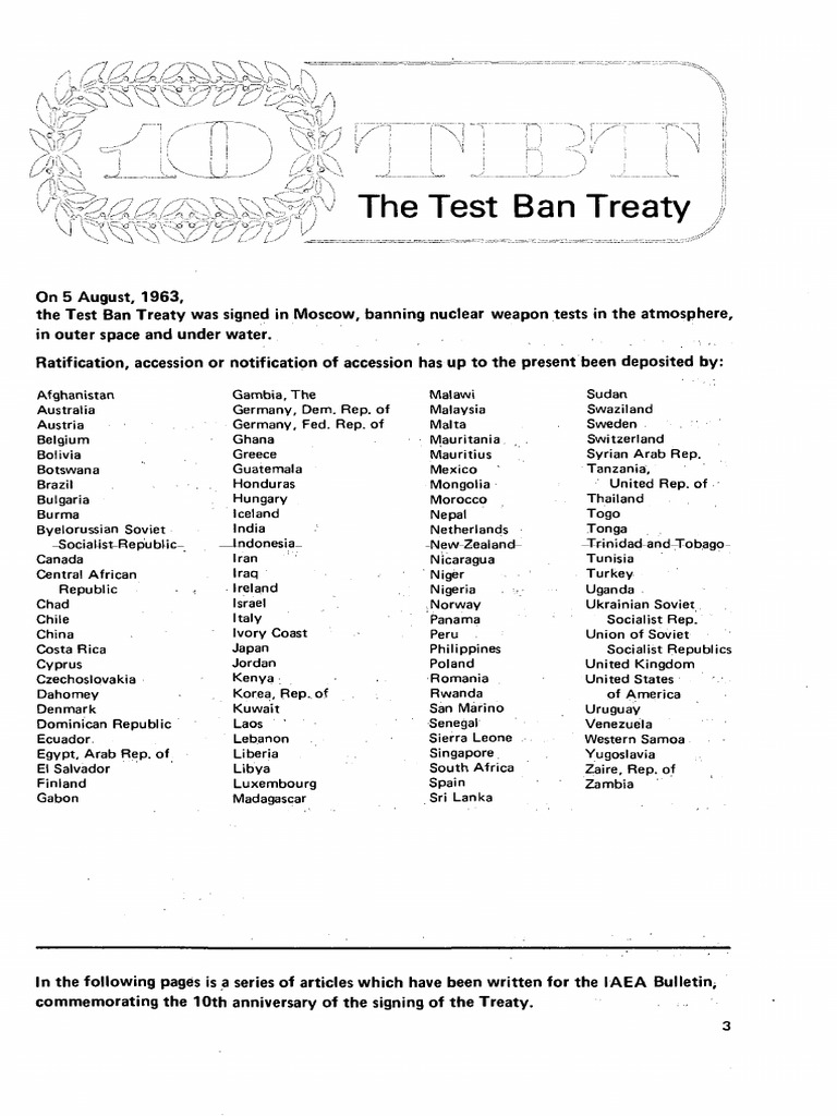 Test Ban Treaty | PDF | Nuclear Weapons | Nuclear Weapons Testing