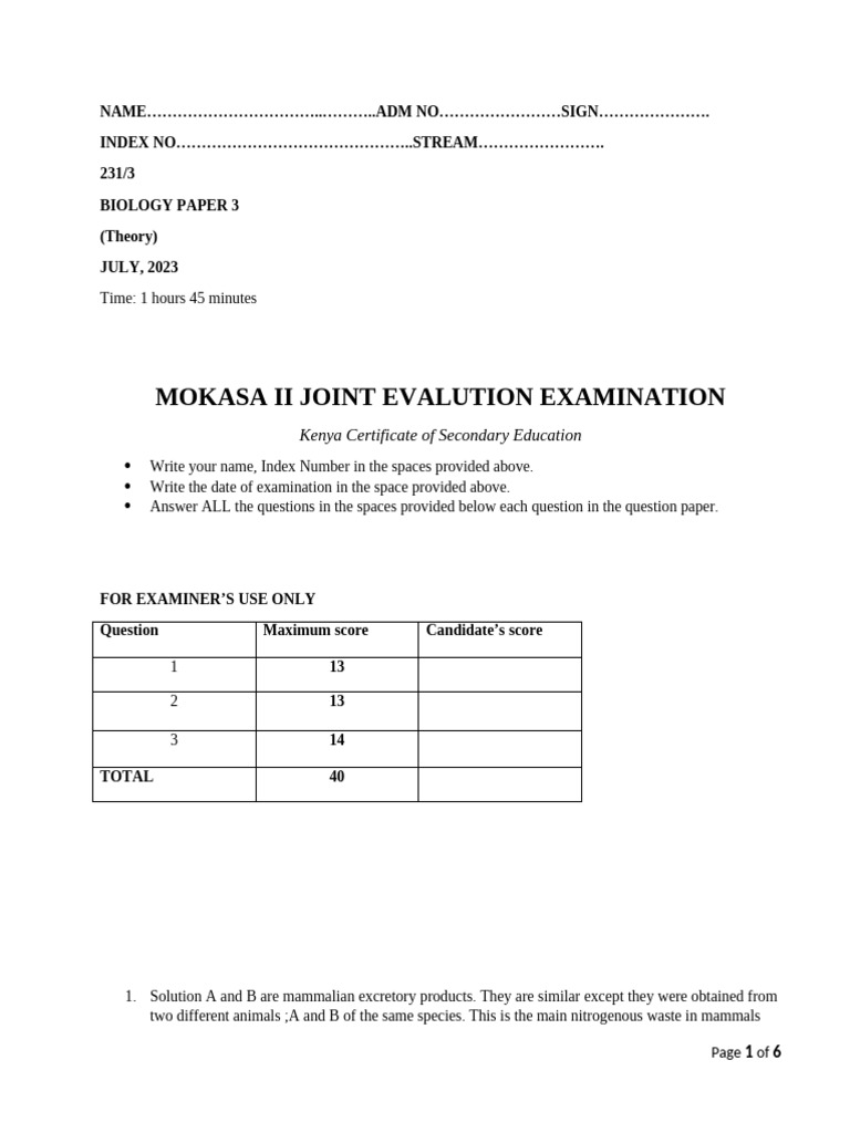 BIO PP3 | PDF | Excretion | Biology