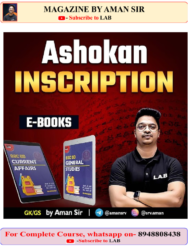 Ashokan Inscription | PDF | Ashoka | Ancient India