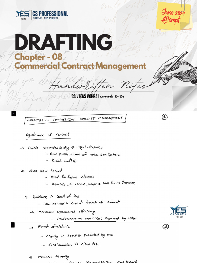 Drafting CH 8 - Handwritten notes Yes Academy | PDF