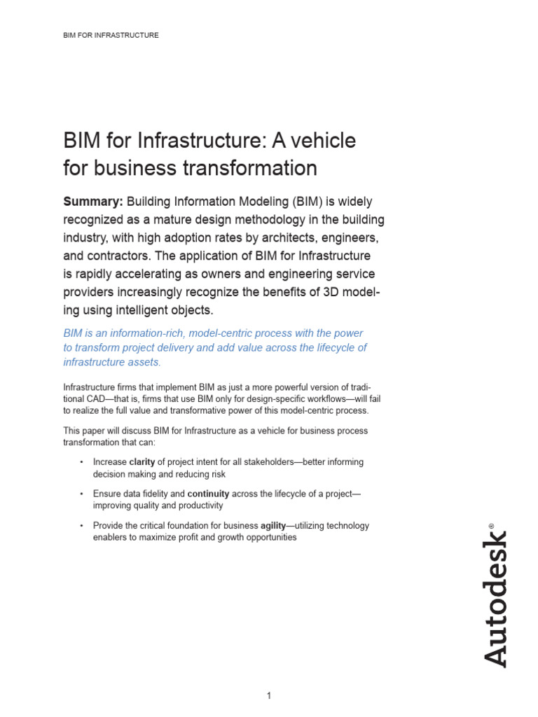 BIM For Infrastructure | PDF | Building Information Modeling ...