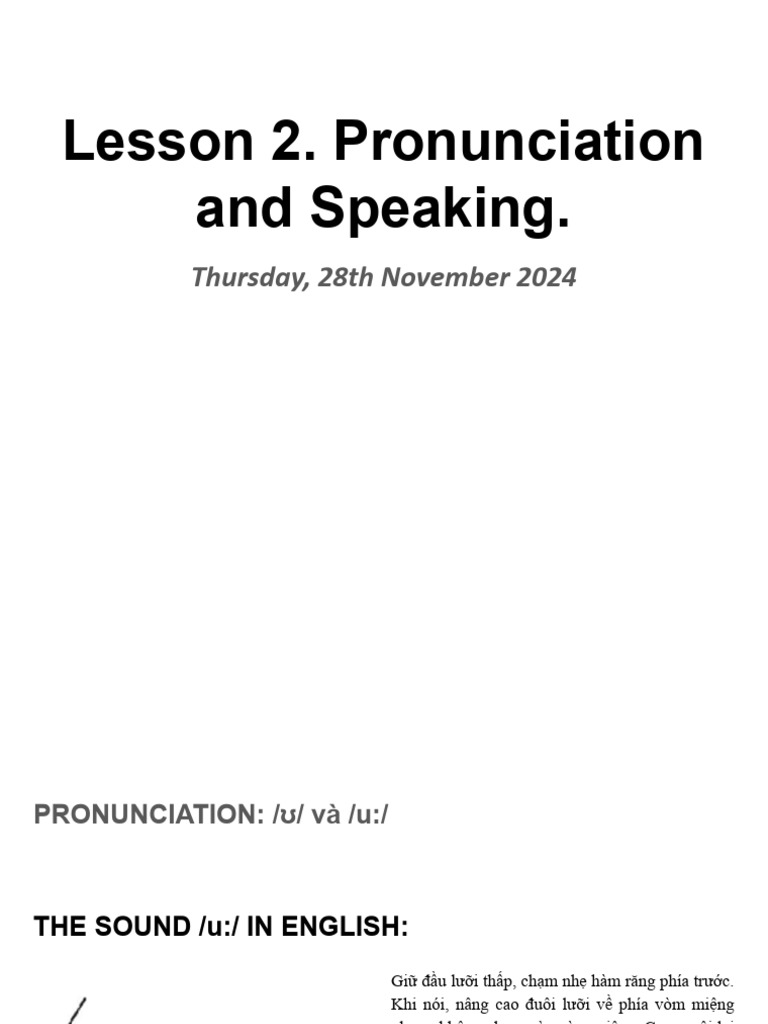 Pronunciation and Speaking Practice | PDF