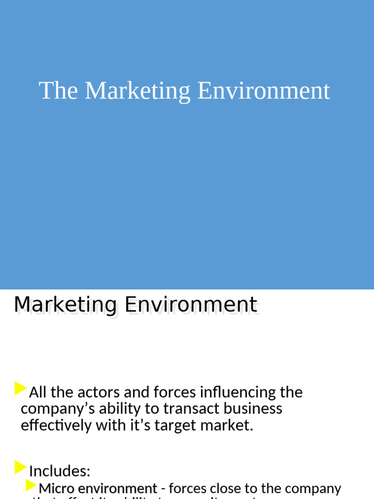 Understanding the Marketing Environment | PDF | Economics | Marketing