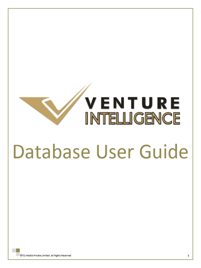 Venture Intelligence User Guide | PDF | Databases | User (Computing)