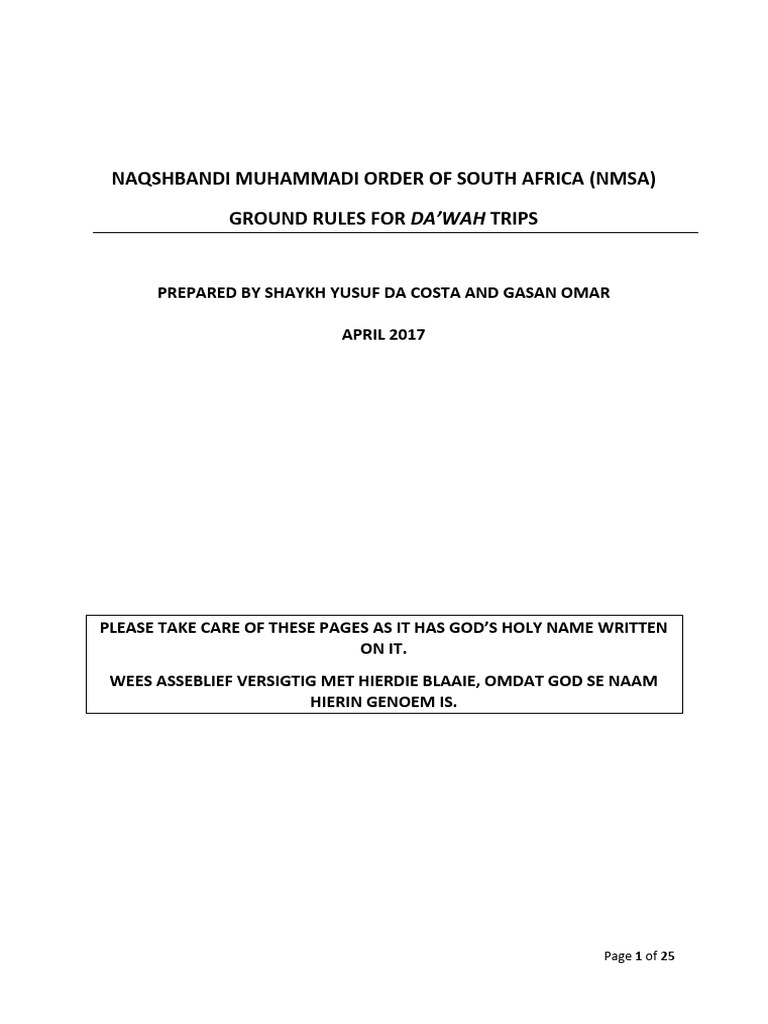 NMSA Dawah Guidelines April 2017 | PDF | Prophets And Messengers In ...