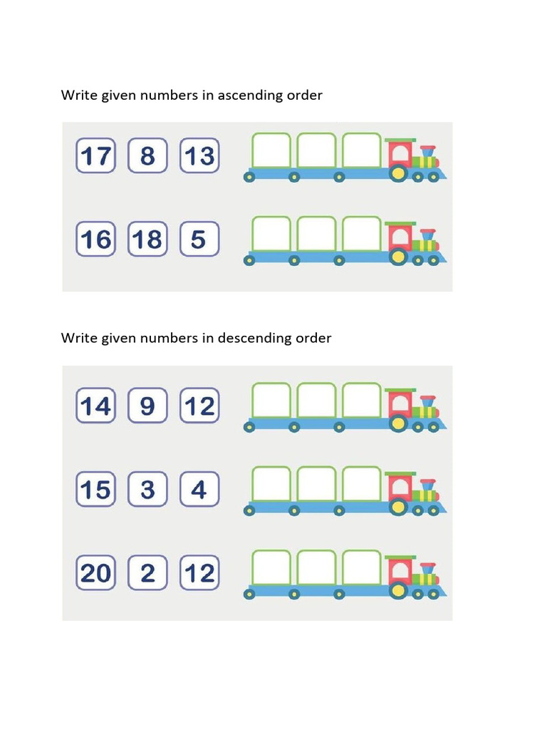 Sort Numbers Ascending & Descending | PDF