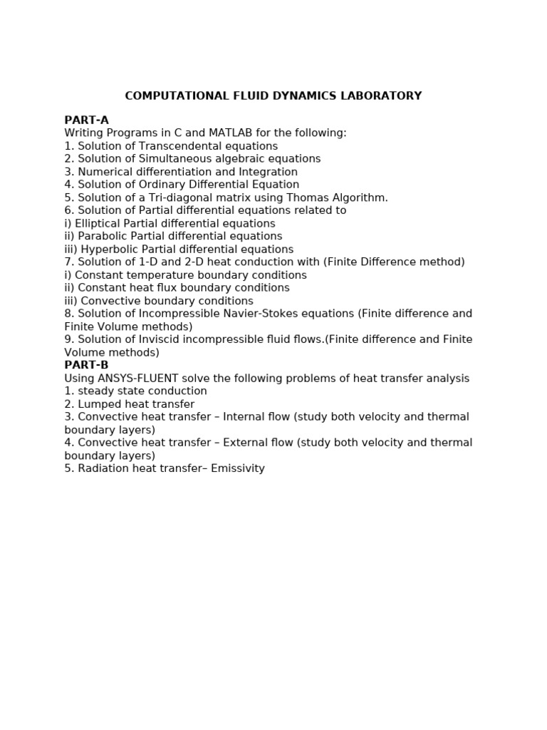 Computational Fluid Dynamics Laboratory | PDF
