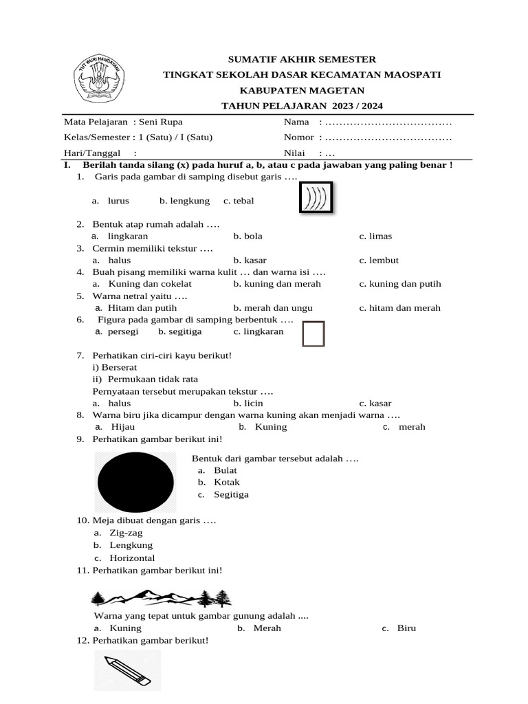 Soal Sas Seni Rupa | PDF