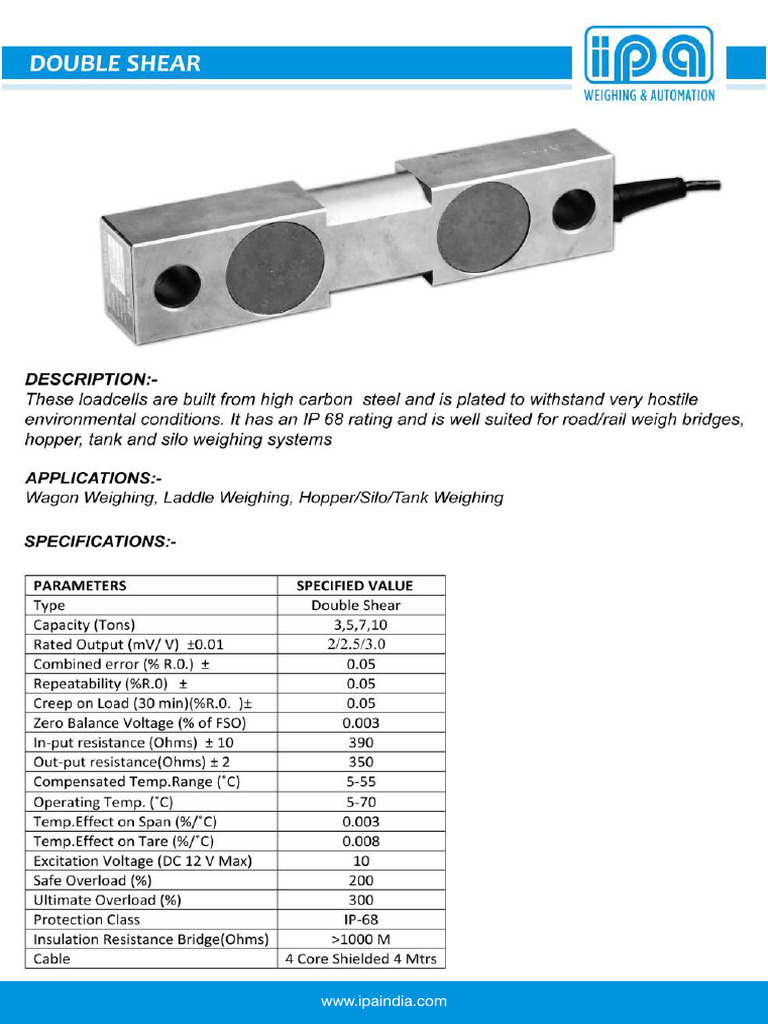 Double Shear Loadcell | PDF