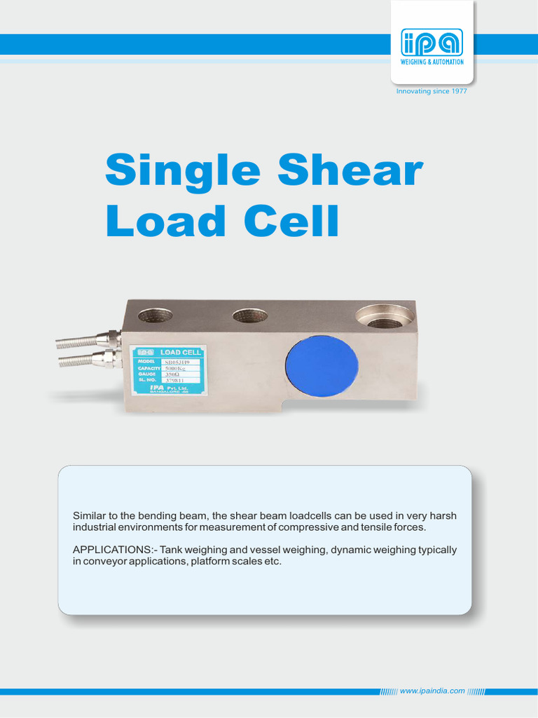 Single Shear Loadcells | PDF | Electrical Engineering | Electricity