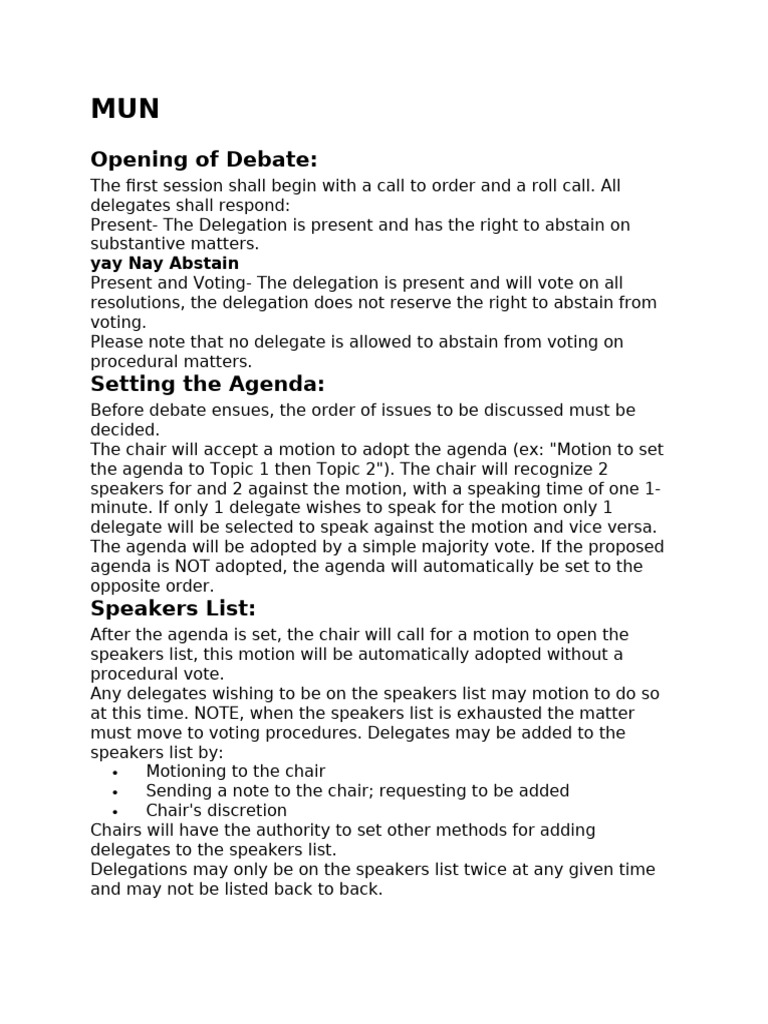 MUN | PDF | Committee | Government