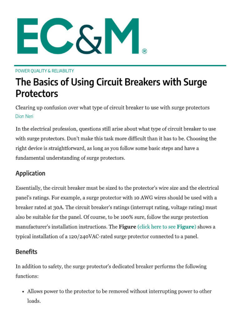 Surge Protector Breaker | PDF