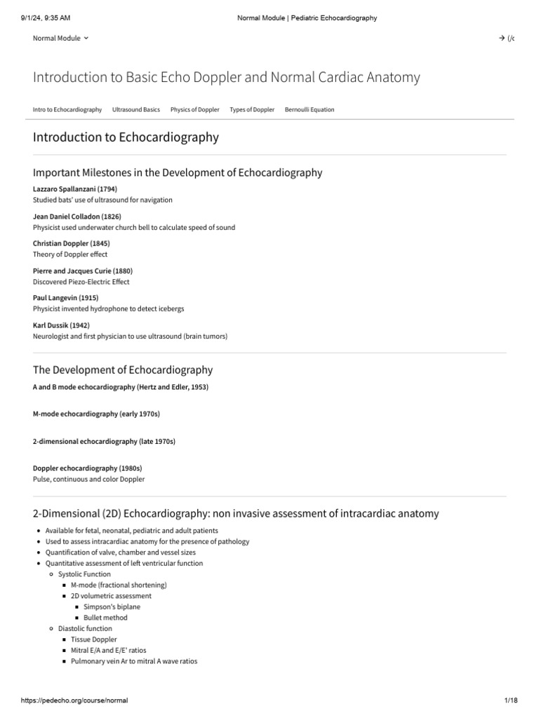 Normal Module - Pediatric Echocardiography | PDF | Heart Valve ...