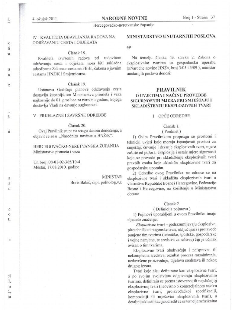 Pravilnik o Uvjetima I Načinu Provedbe Sigurnosnih Mjera Pri Smještaju ...