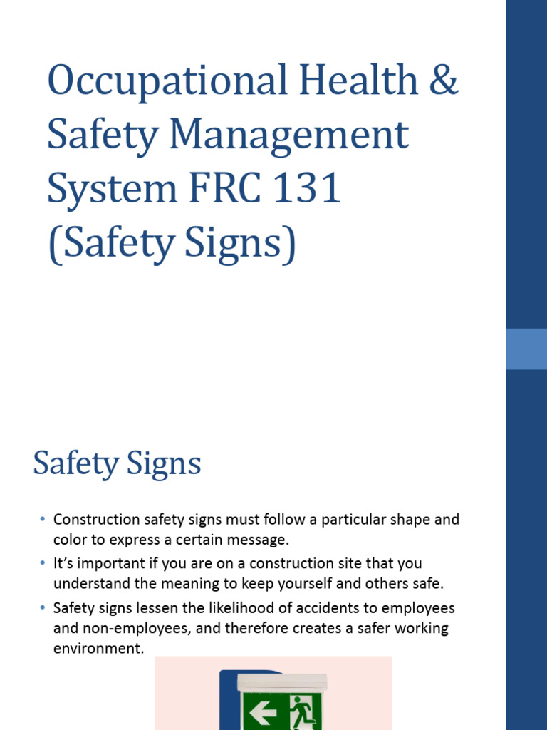 Construction Safety Signage Guide | PDF | Occupational Safety And ...