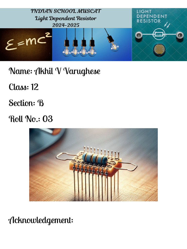 Light Dependent Resistor | PDF