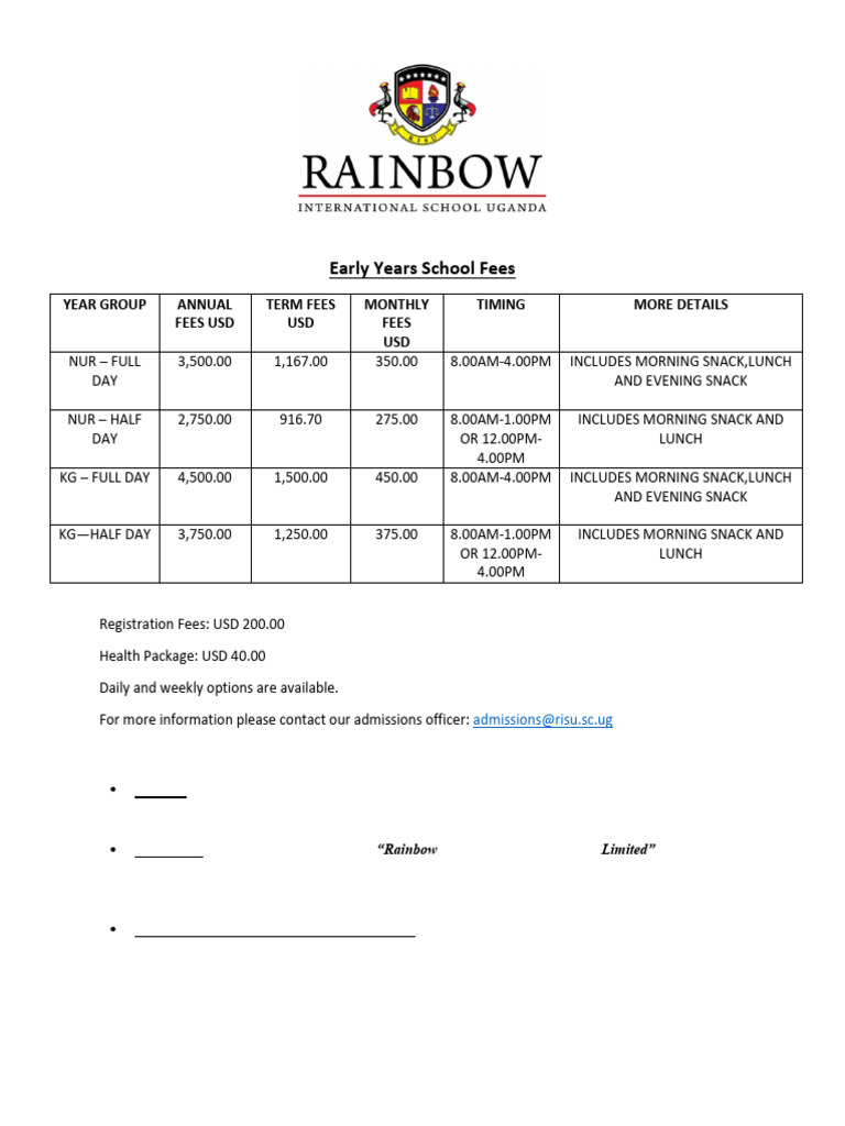 Merishaw School Fees Overview | PDF