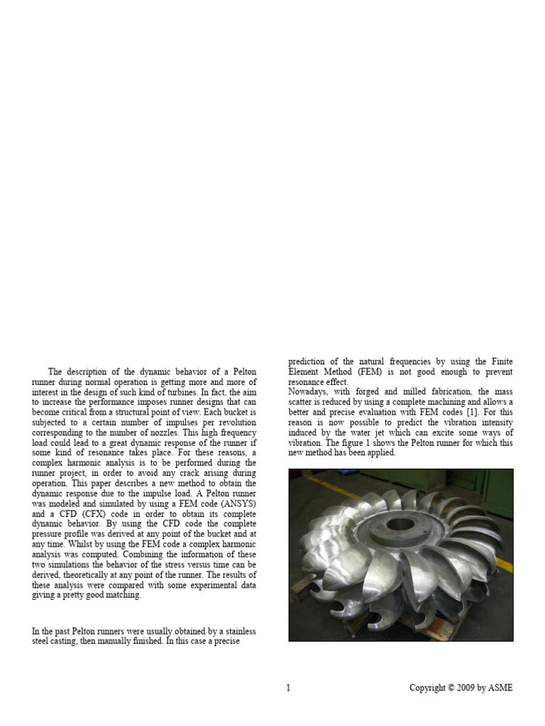 A New Method for Dynamic Analysis of Pelton Runners Using CFD FEM Interaction | PDF | Fourier ...