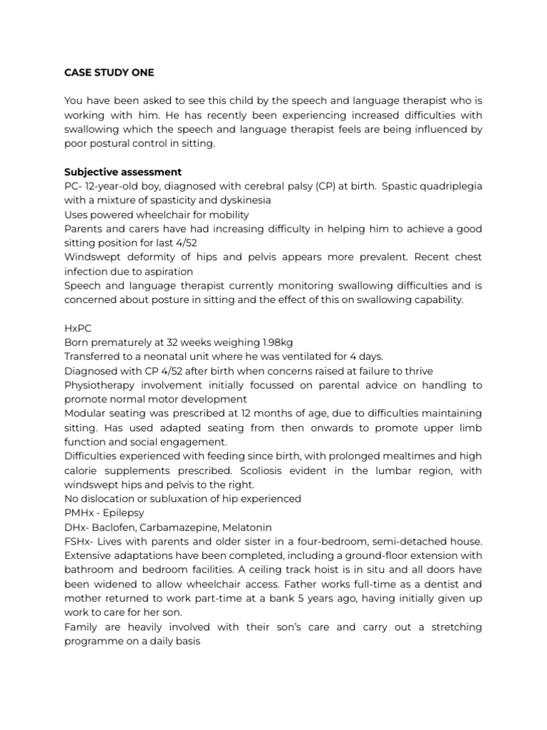 Case Study Paediatrics | PDF | Hip | Musculoskeletal System