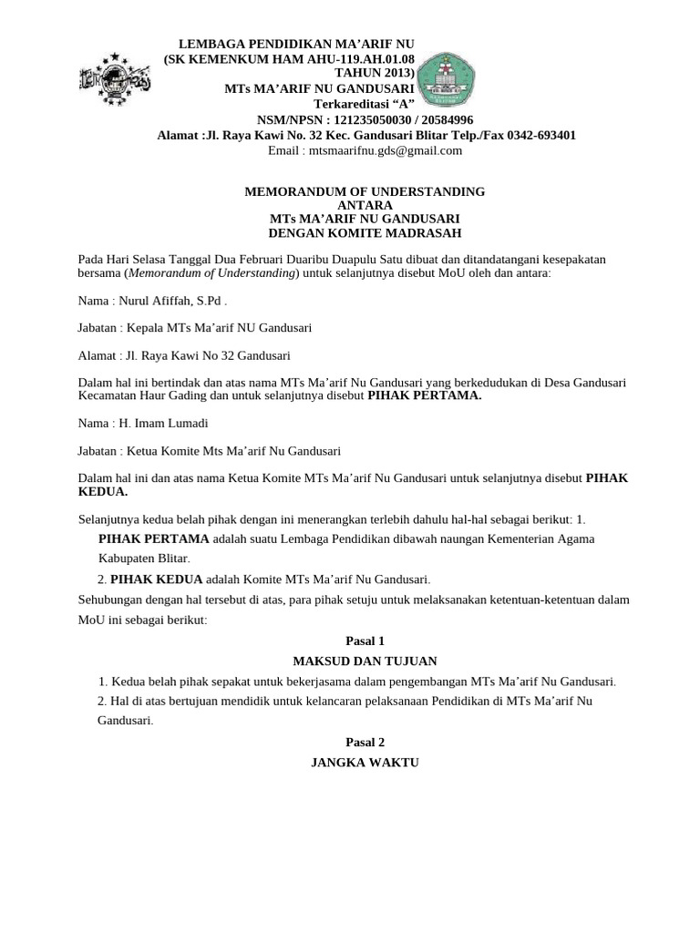 1.3.1.5 MOU Komite | PDF