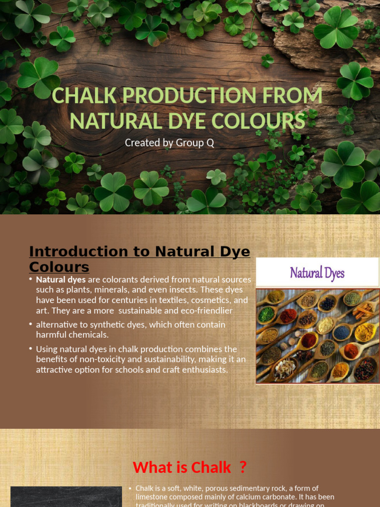 Eco-Friendly Chalk with Natural Dyes | PDF | Dye | Chalk