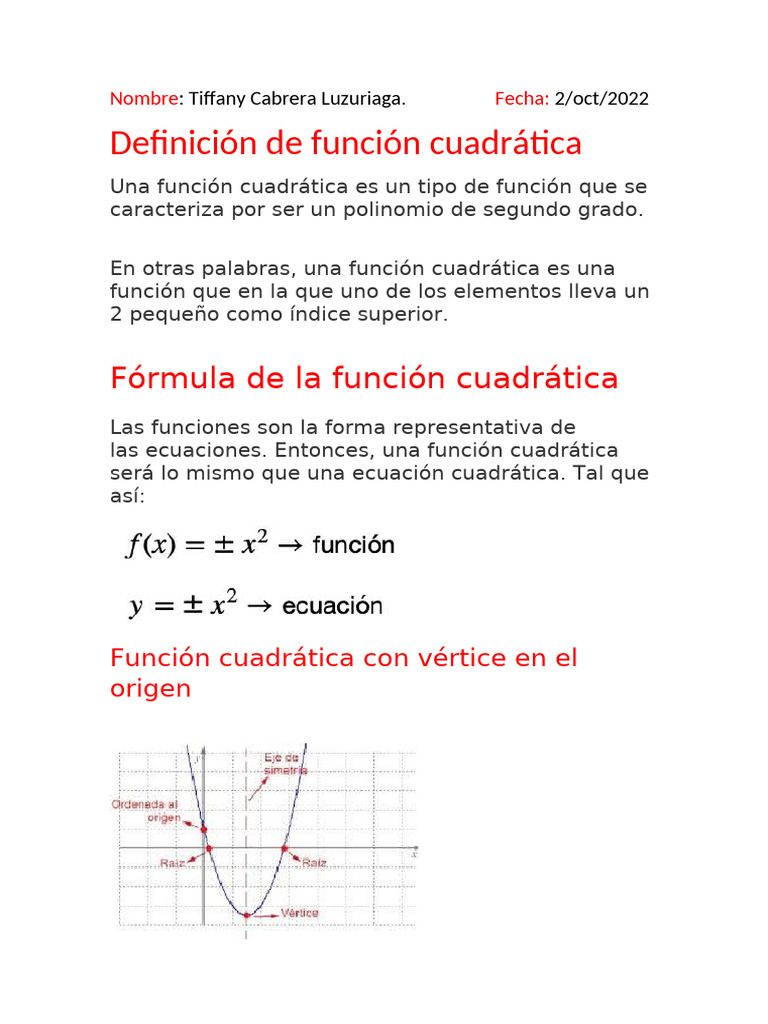 Funcion Cuadratica | PDF