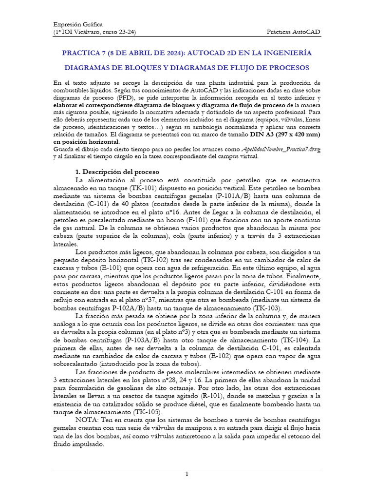 Practica 7 EG IOI 2023-2024 | PDF | Bomba | Destilación