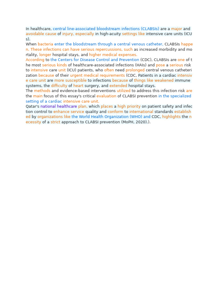 CLABSI Prevention in Cardiac ICUs | PDF