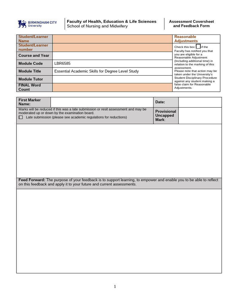 Nursing Assessment Feedback Form | PDF | Critical Thinking | Cognitive ...