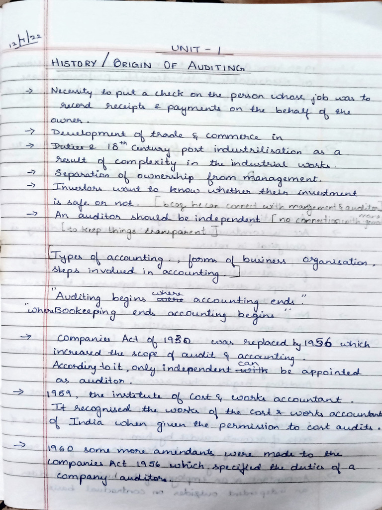 Auditing 1 Notes | PDF