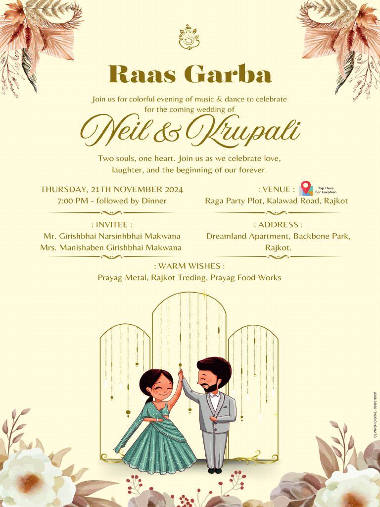 02 Neil & Krupali RaasGarba Invitation | PDF