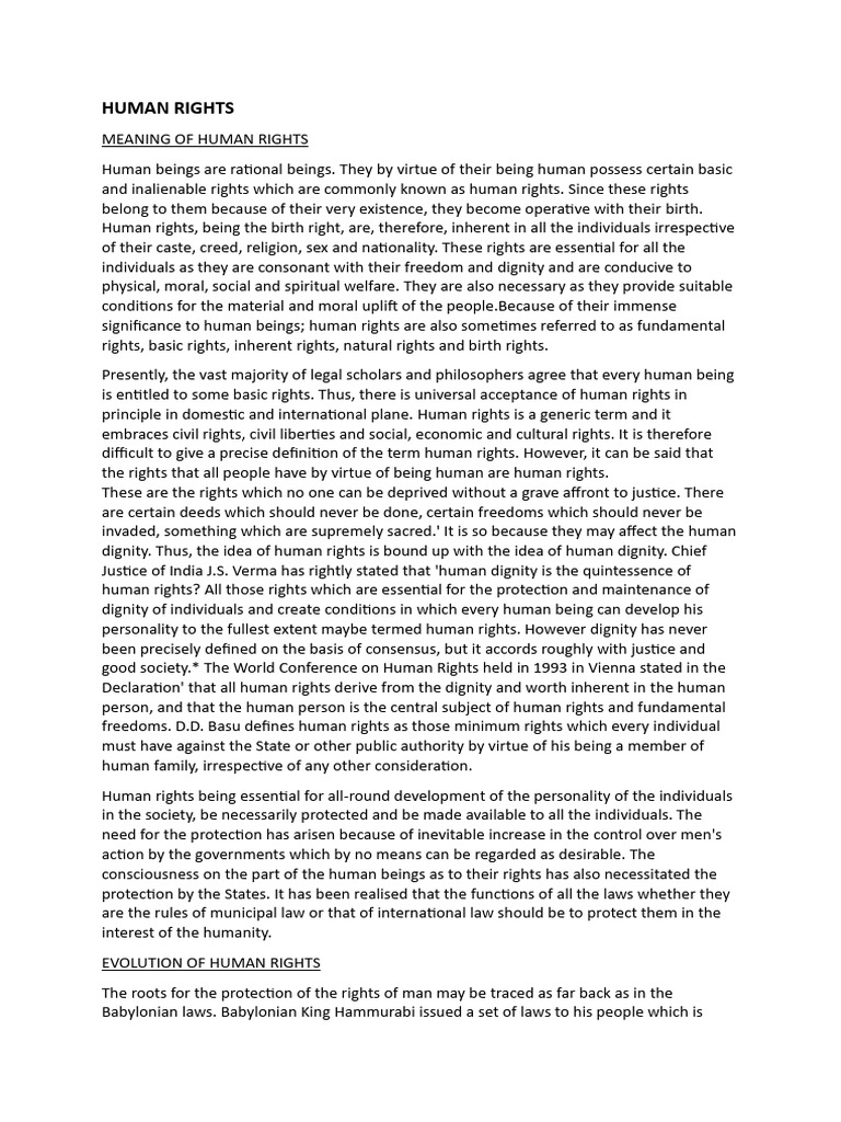 Human Rights 9TH Sem Final Draft | PDF | Human Rights | Treaty