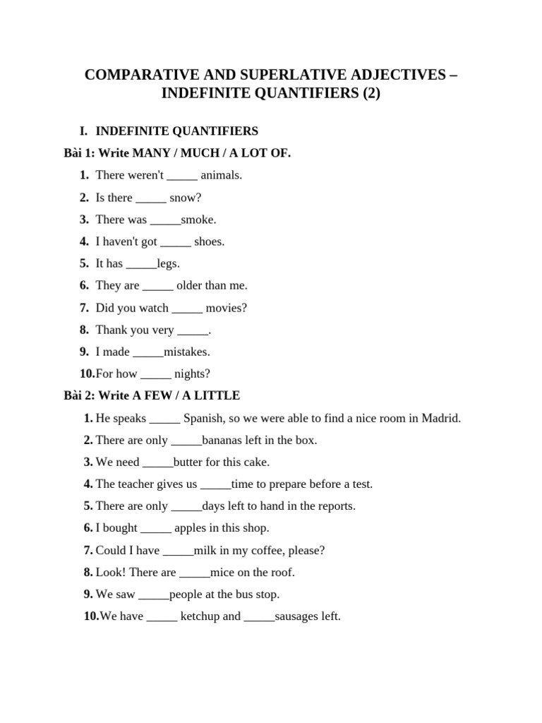 Comparative and Superlative Adjectives | PDF