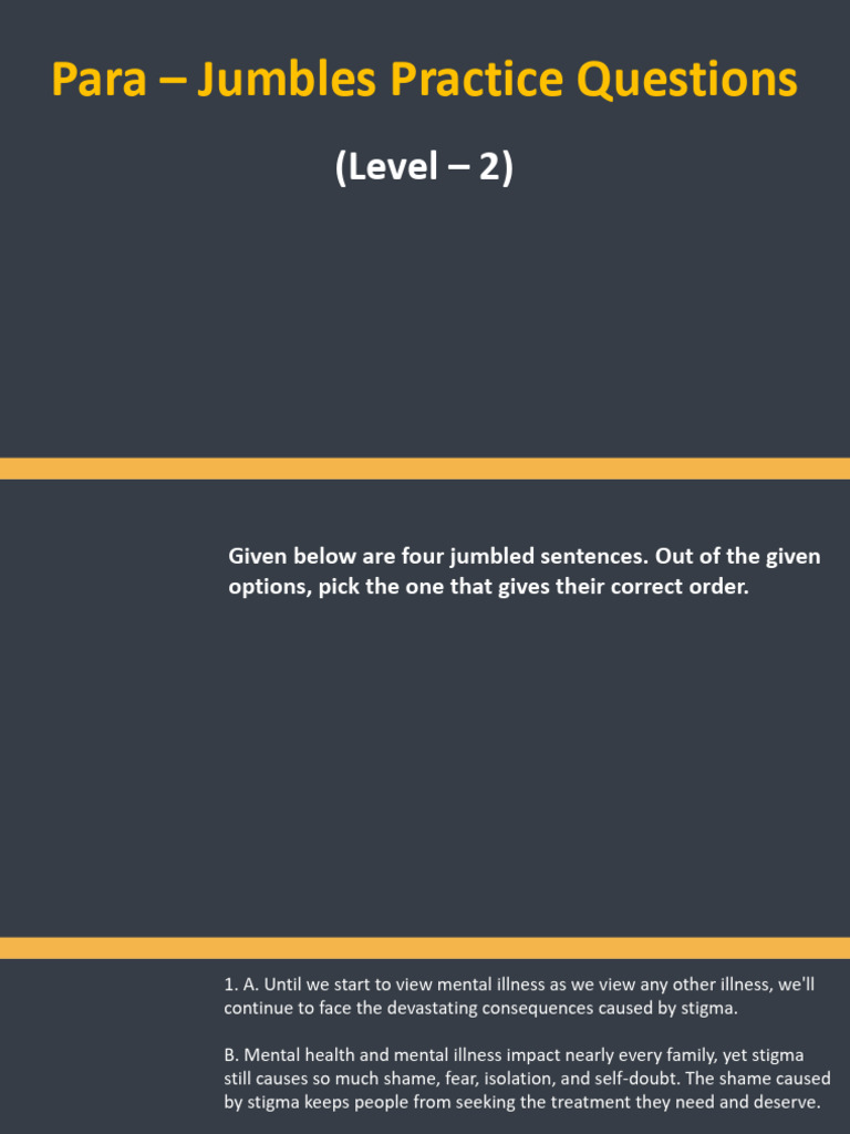 Para Jumbles Practice Questions | PDF