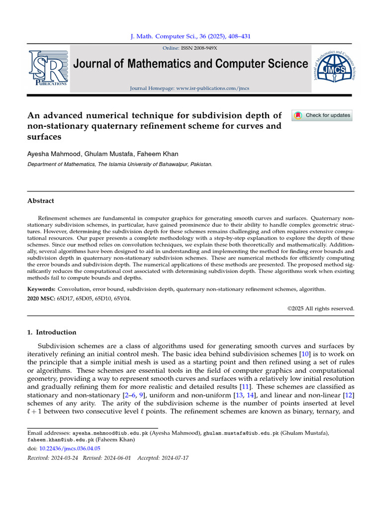 An Advanced Numerical Technique For Subdivision Depth Of Nonstationary Quaternary Refinement 