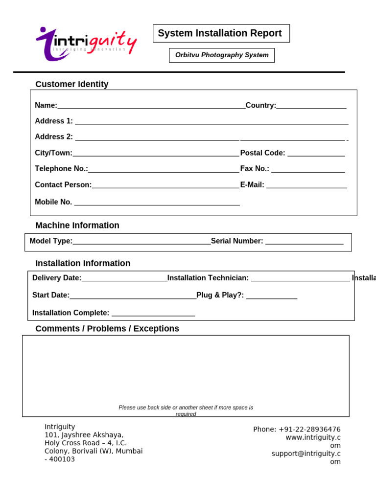 Installation Report | PDF