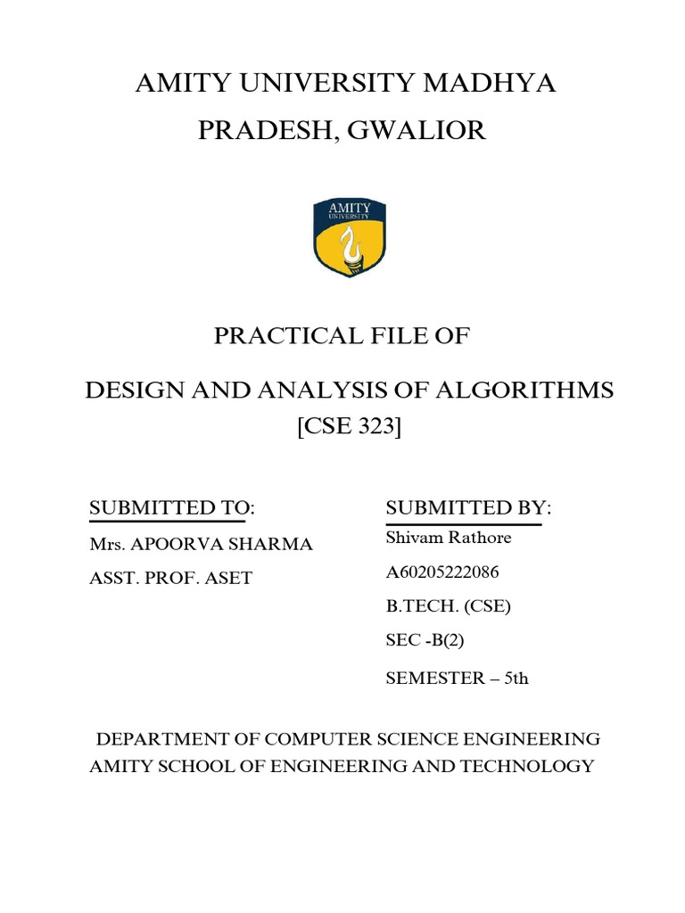 Design and Analysis of Algorithms Lab | PDF | Graph Theory ...