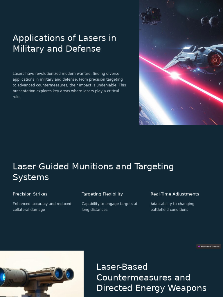 Applications of Lasers in Military and Defense | PDF