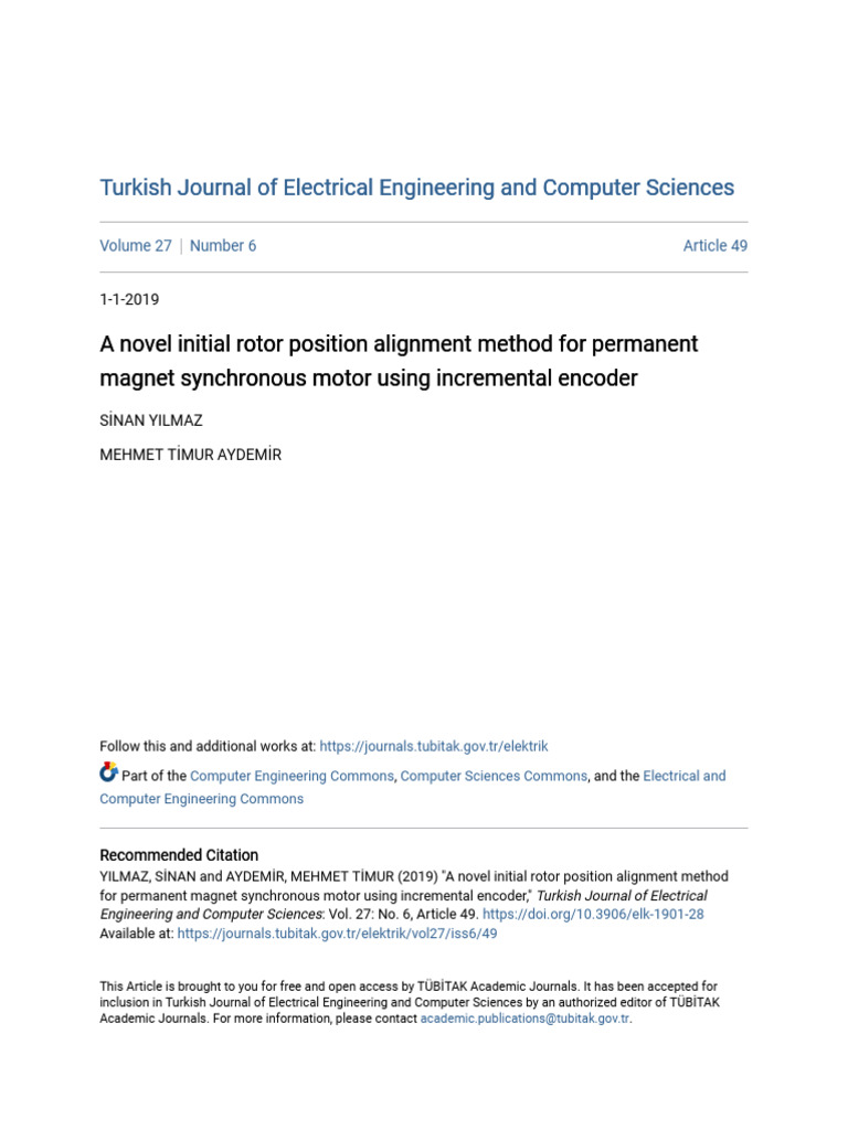 A novel initial rotor position alignment method for permanent mag | PDF | Electric Motor | Machines