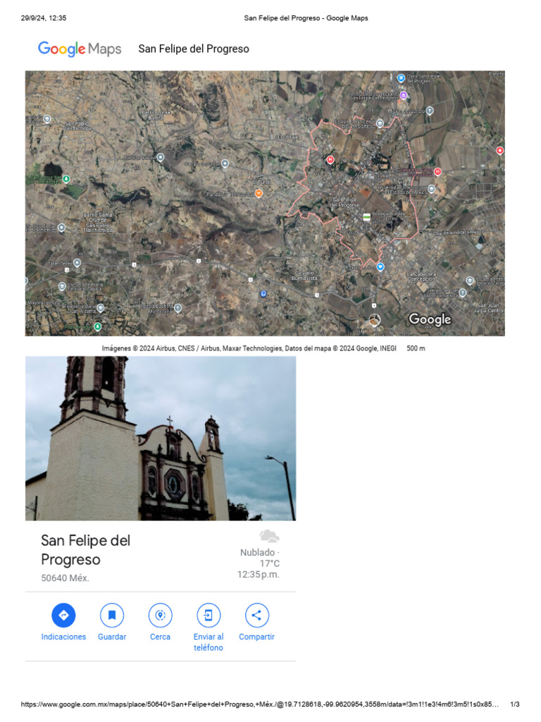 San Felipe Del Progreso - Google Maps | PDF | Navegación | Cartografía