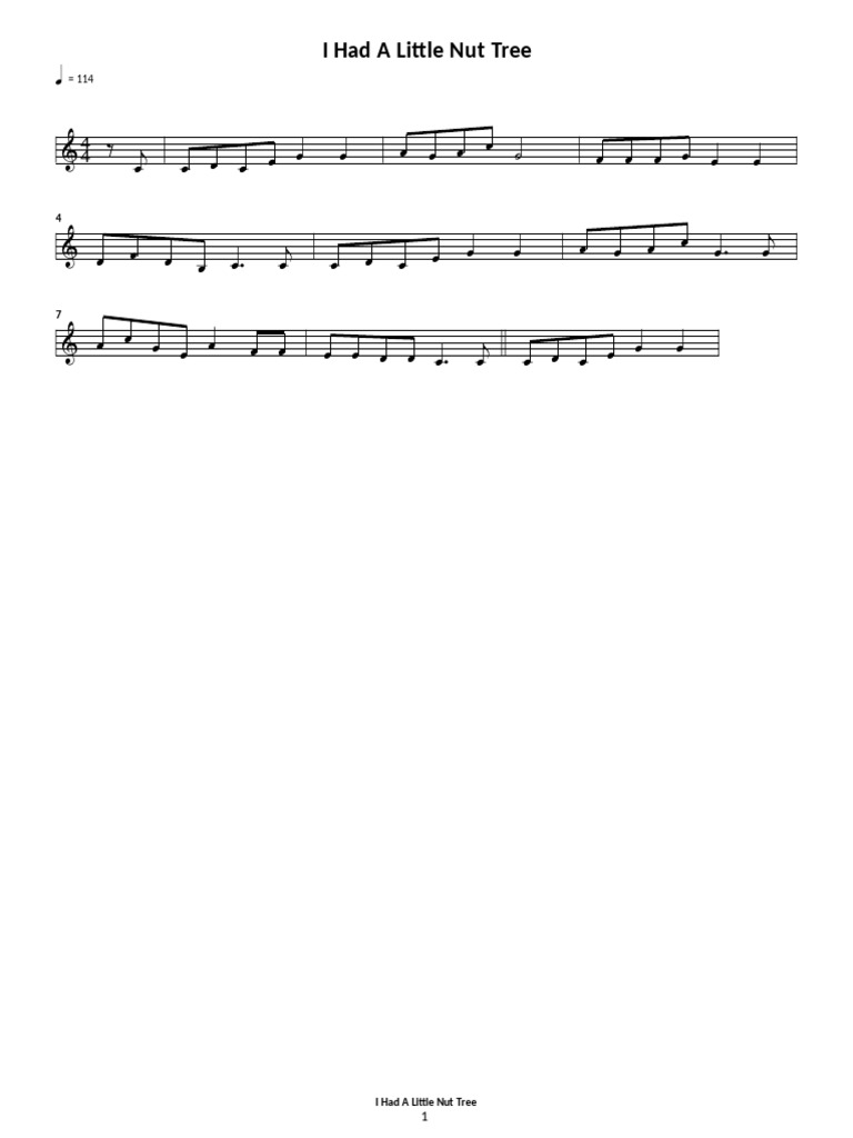 I Had A Little Nut Tree | PDF
