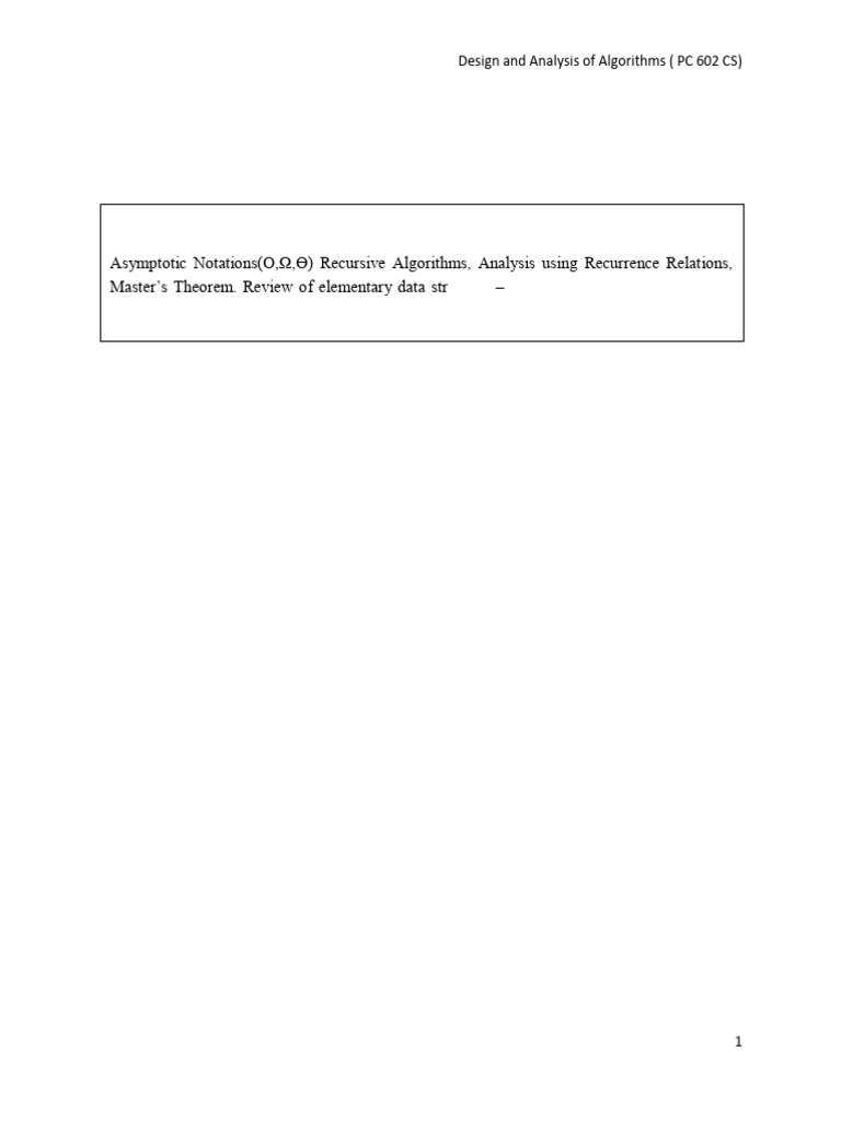 DAA UNIT I | PDF | Vertex (Graph Theory) | Computer Program