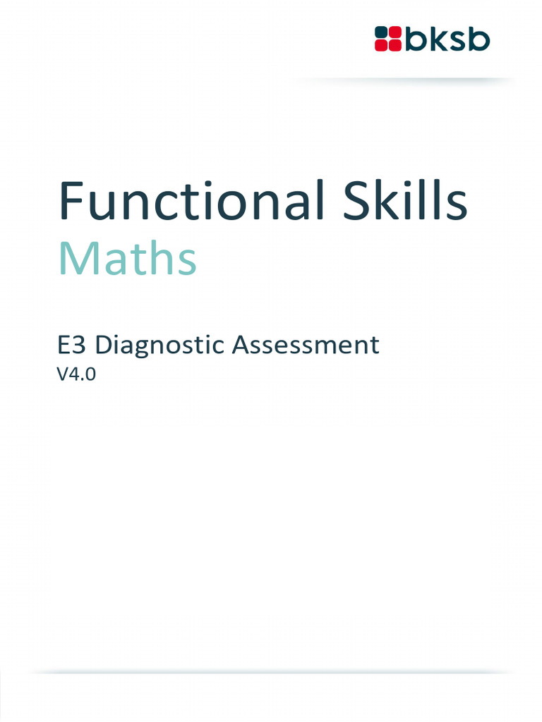 E3 Maths Diagnostic V4.0 | PDF | Litre