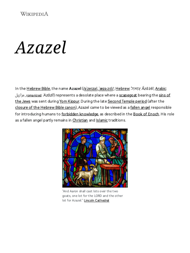Azazel - Wikipedia | PDF
